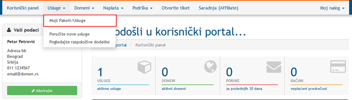 DreamWeb | Hosting - Upgrade / Promena hosting paketa